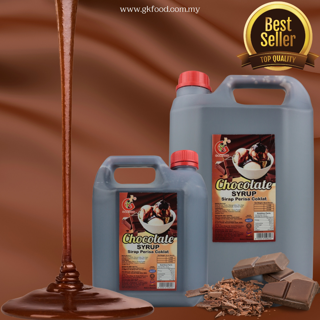 G&K Chocolate Syrup 3kg(2.5L) / 5kg(4L) | Sirap Coklat Pekat Halal ...