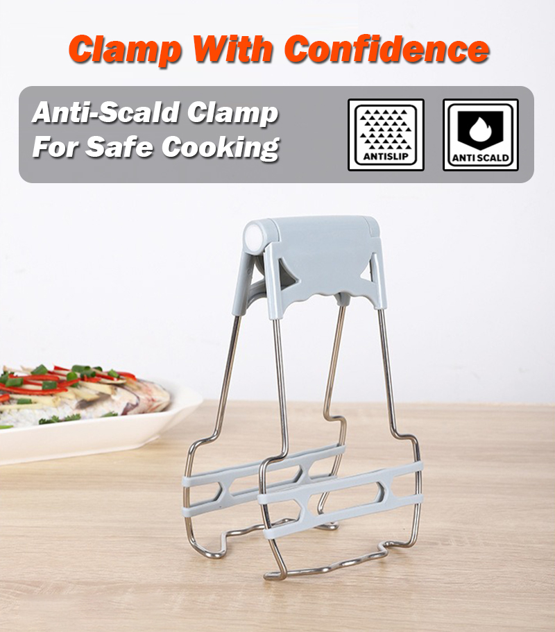 Kitchen Clamp For Dish Plate Pot Anti-Scalding Clamp With Silicone Grip ...