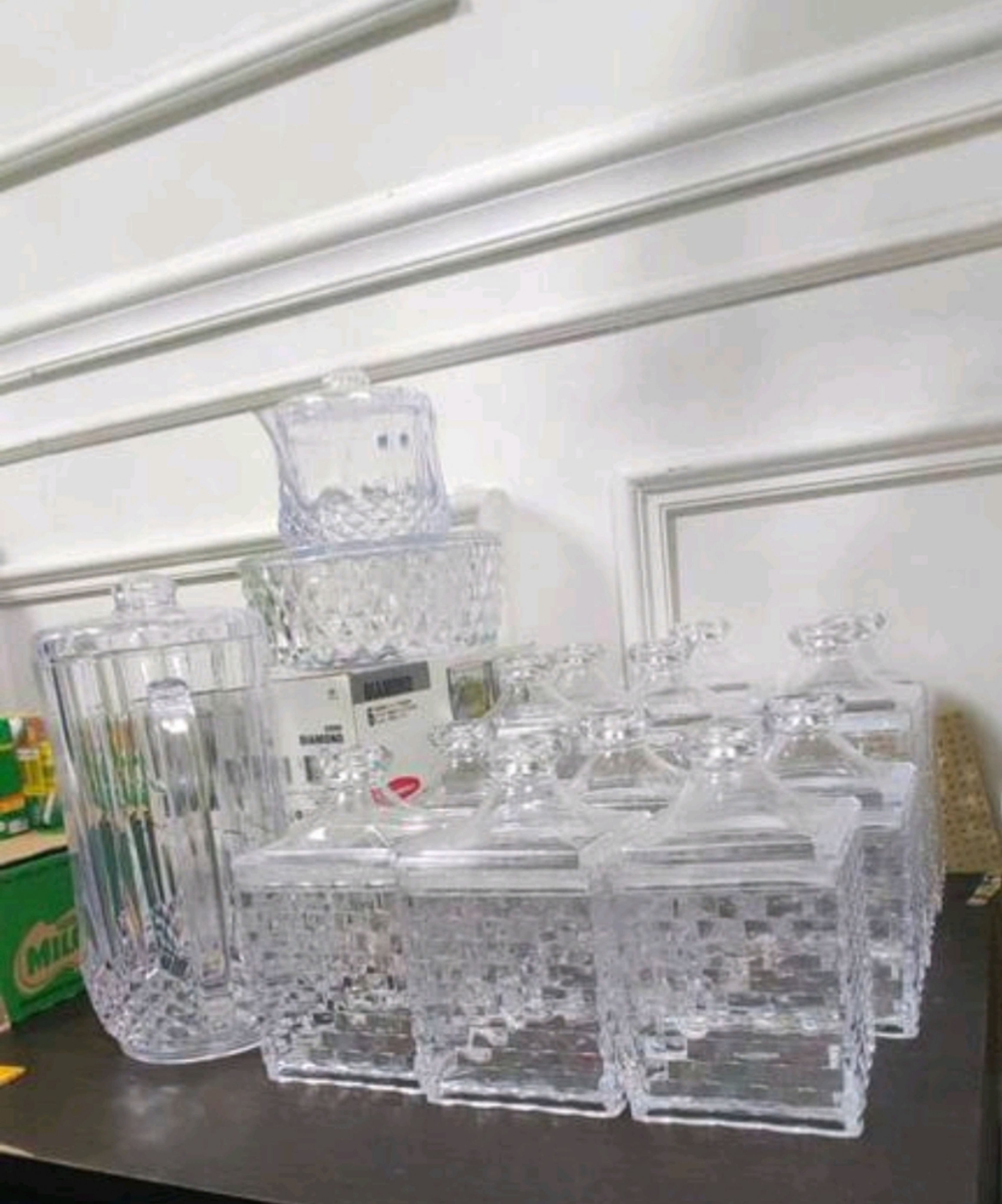 Hand Washing Pot with Tray Tempat Bekas Basuh Tangan Crystal Kendi Set ...