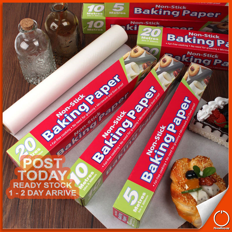 GREASEPROOF Non Stick Baking Paper Sheets With Cutter 5M 10M 20M 50M ...