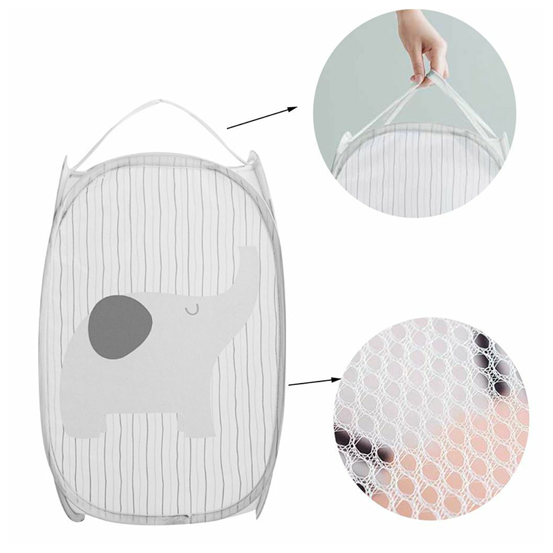 GOOD VENTILATION Foldable Laundry Basket Collapsible Clothes Mesh ...