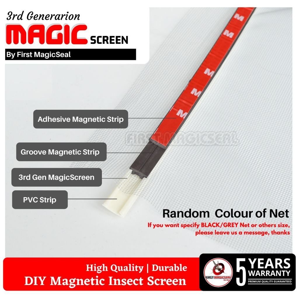 1stMagicSeal - (Full Set - ALL Frame) DIY Magnetic Mosquito Net Insect ...