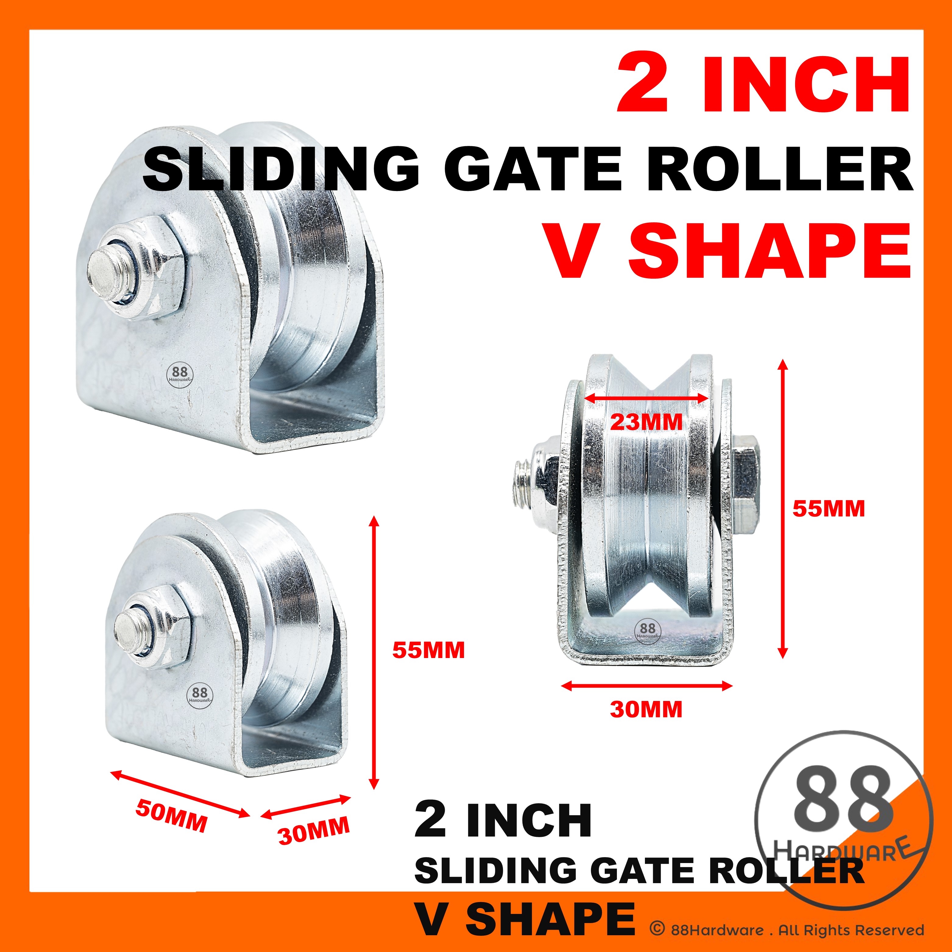 【TEBAL】2" / 2.5" gate roller / roda pagar besi / sliding gate roller ...