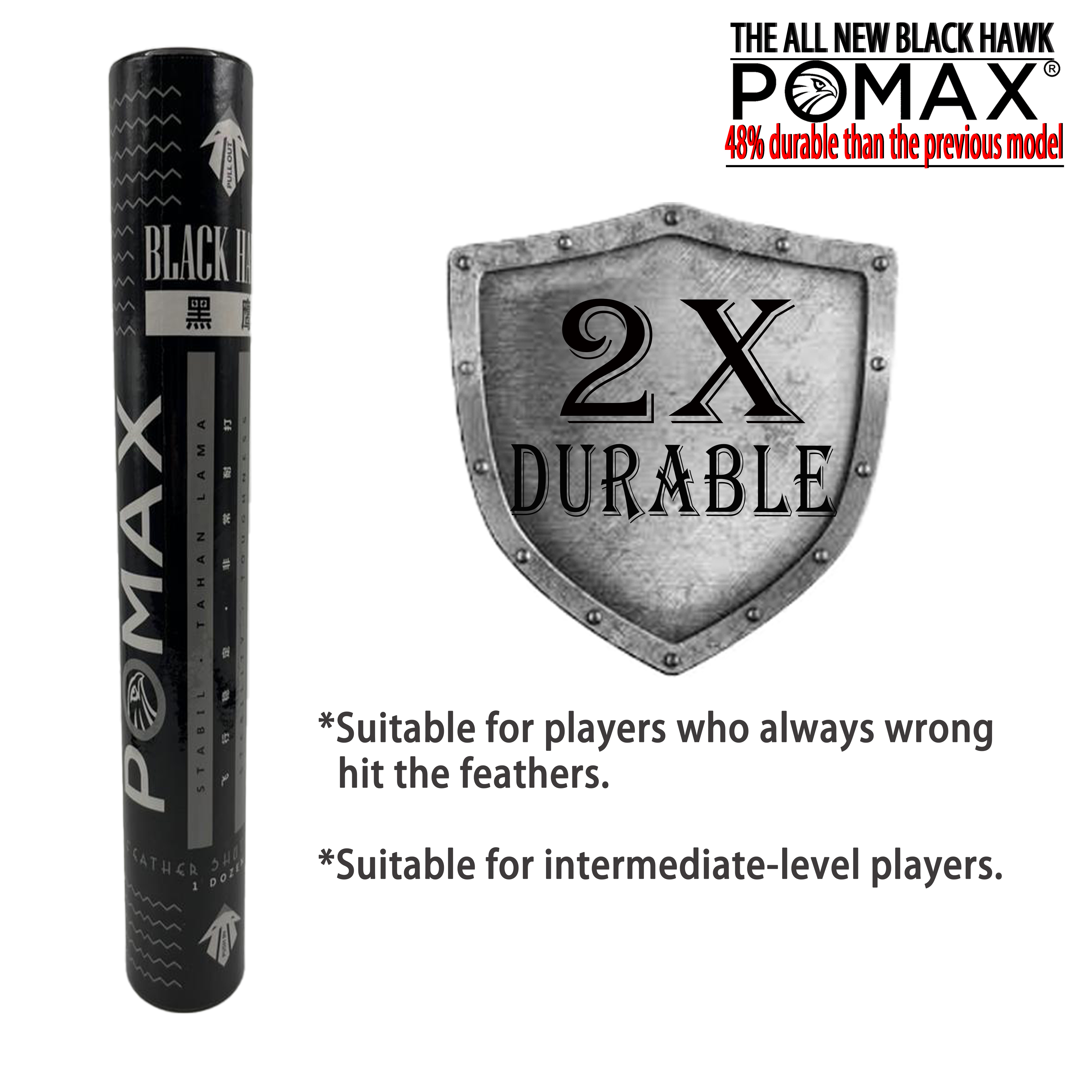 Pomax Black Hawk Badminton Shuttlecock (Durable Shuttle) | Shopee Singapore