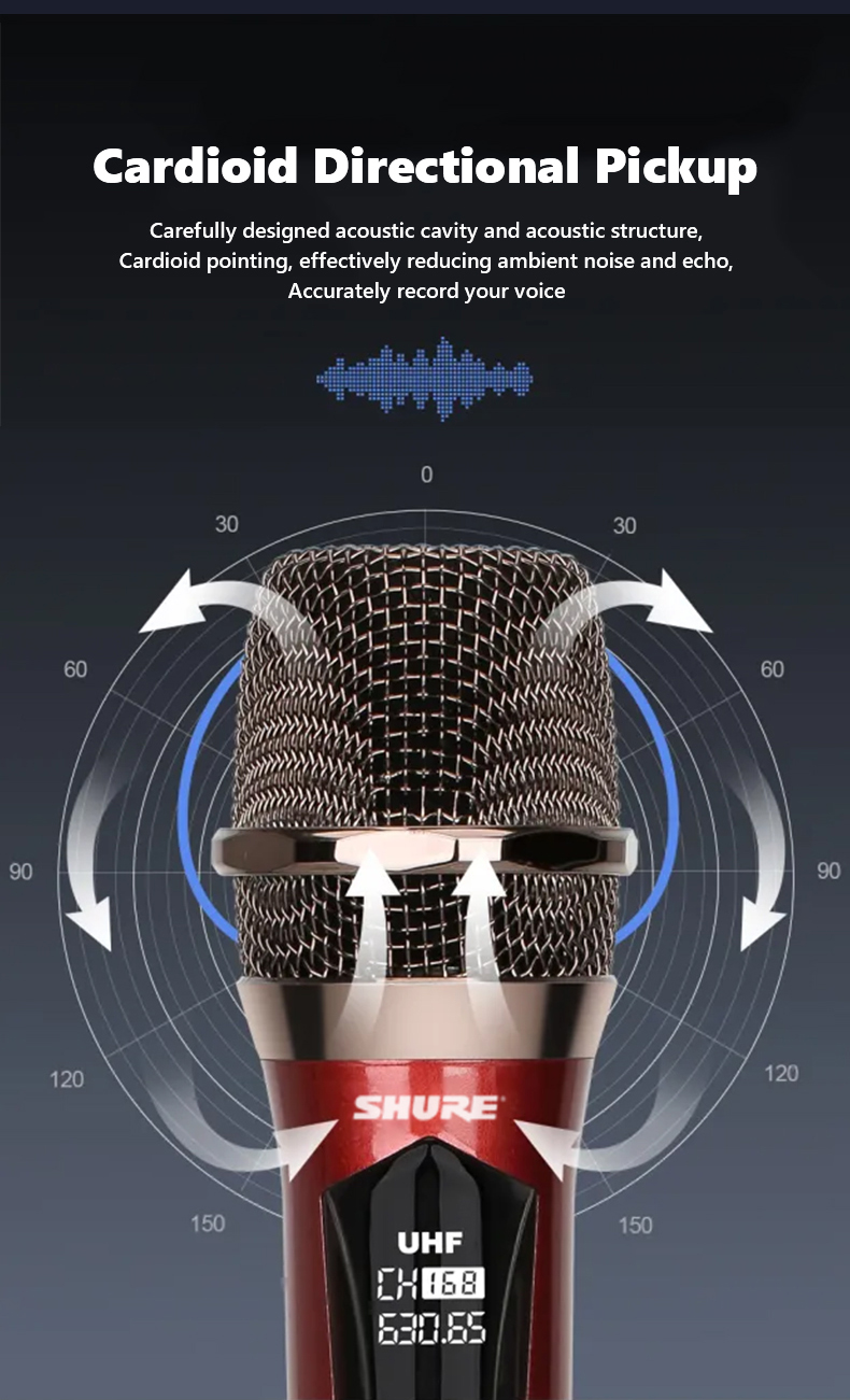 SG Stock Shuer Wireless Microphone 50 Receiving Range UHF Universal ...