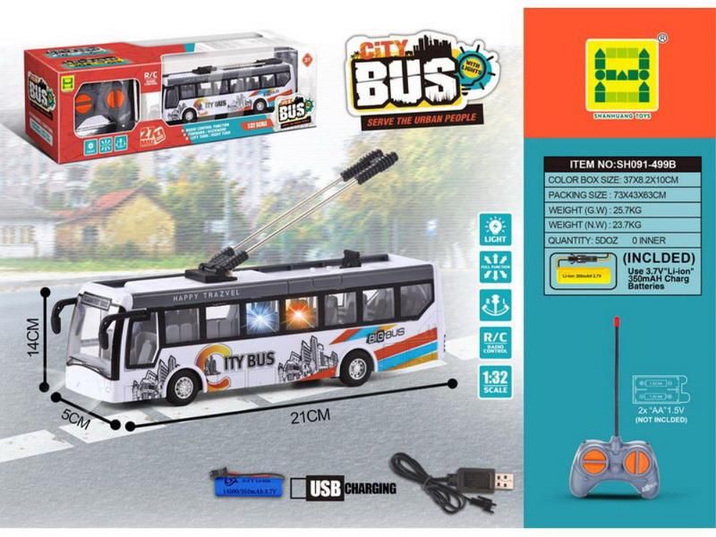 RC Bus with Light Remote Control Bus 4CH Electric Simulation Cars Tour ...