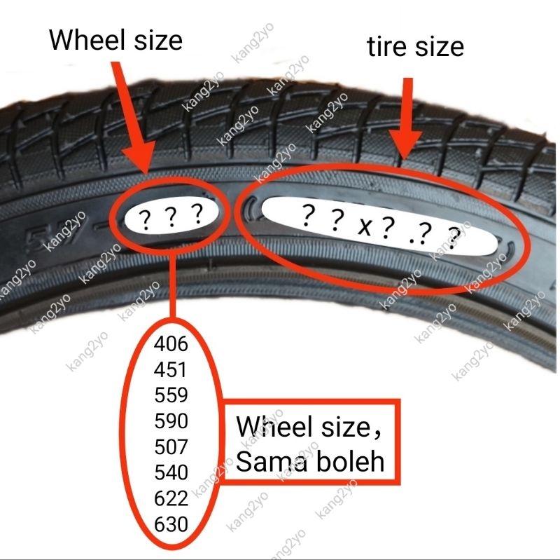 Tayar Basikal 12" 16" 18” 20" 24" 26" 27” 28” 700 MTB BMX Budak City ...