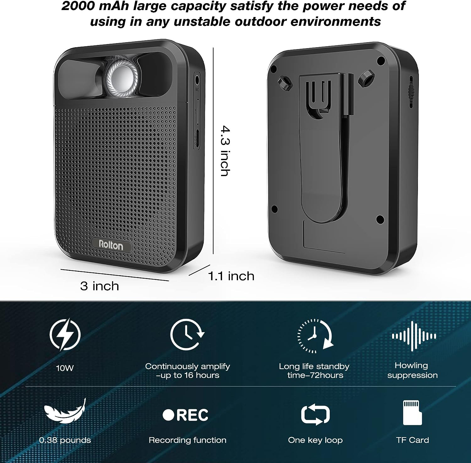 Speaker Microphone Rolton K700 Wireless Voice Amplifier Speaker For ...