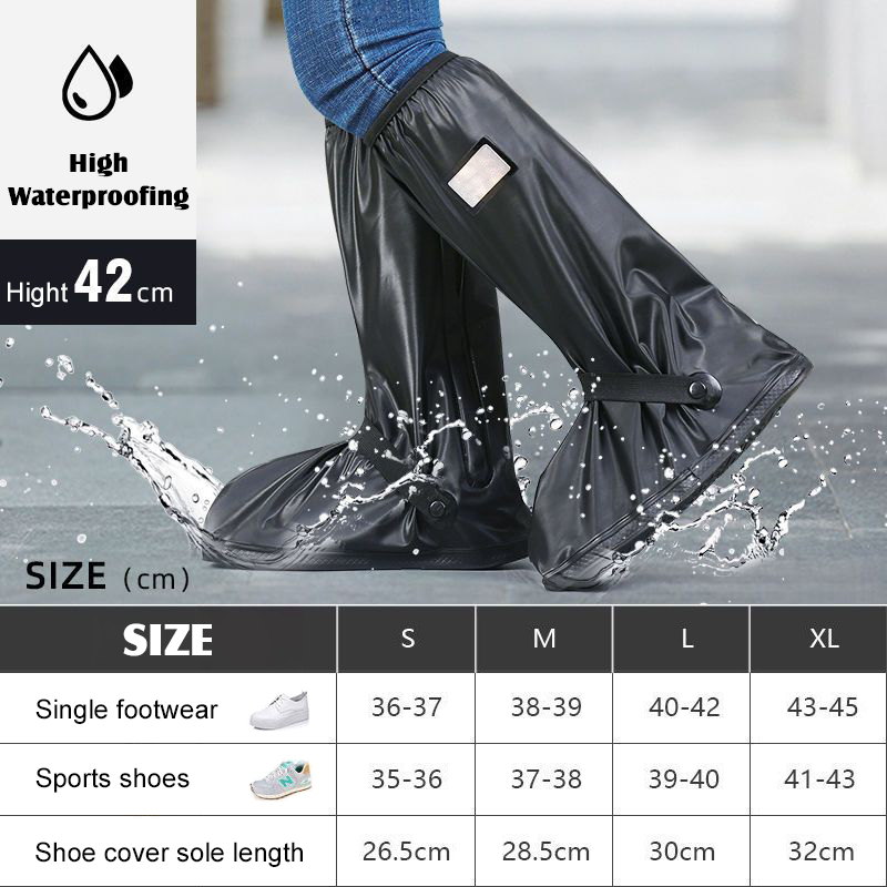 Reusable Rain Boot Anti-slip Waterproof Motorcycle Shoe Covers ...