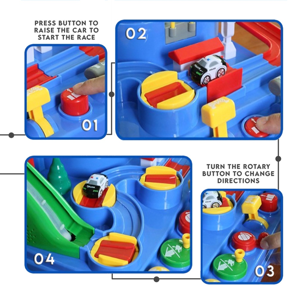 Car Adventure Toy Track Race Rail Track Toy City Rescue Educational ...