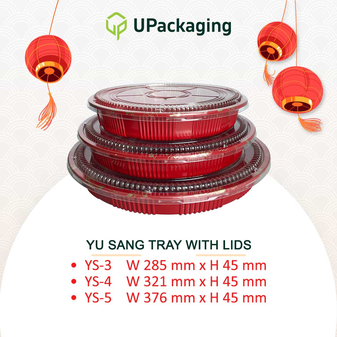 [10 PCS] YS-5 YEE SANG TRAY Sushi Box with Lids Yu Sheng Sang Sushi ...