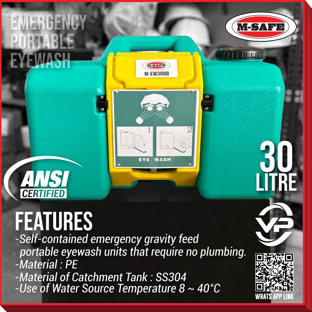 M-SAFE M-EW300B EMERGENCY PORTABLE 30 LITER EYE WASH OPTIONAL HAWS ...