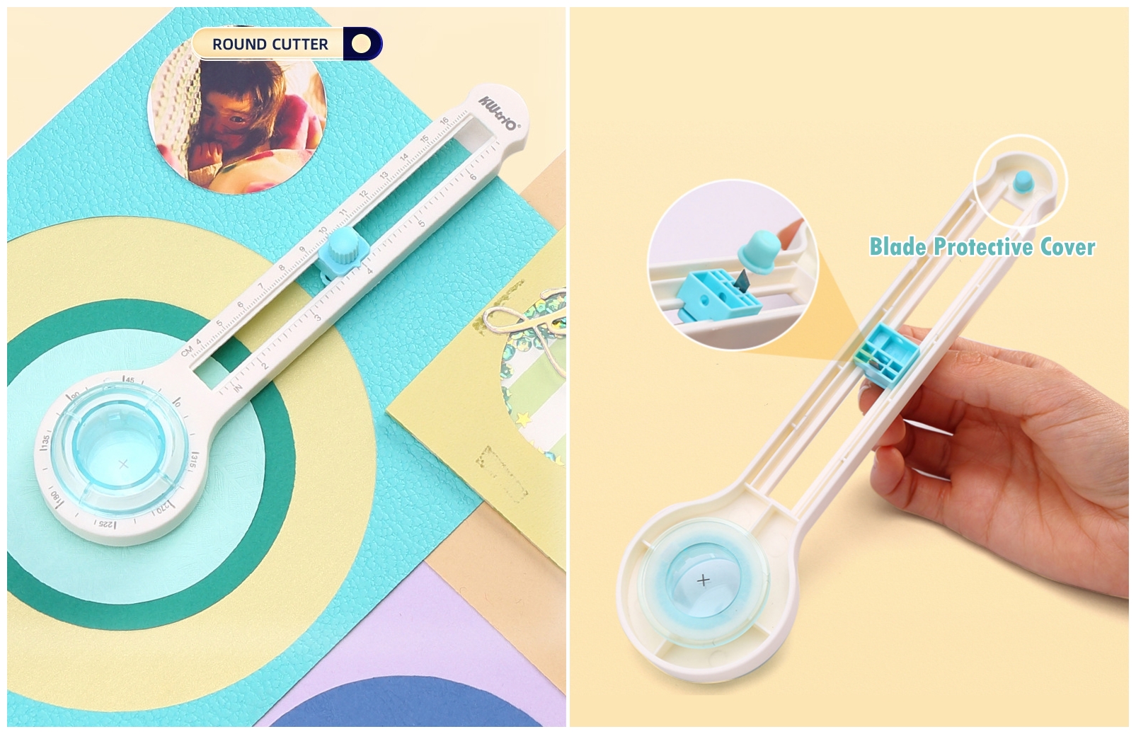 Multifunctional 360 Circle Cutter Circular Round Shape Paper Trimmer ...