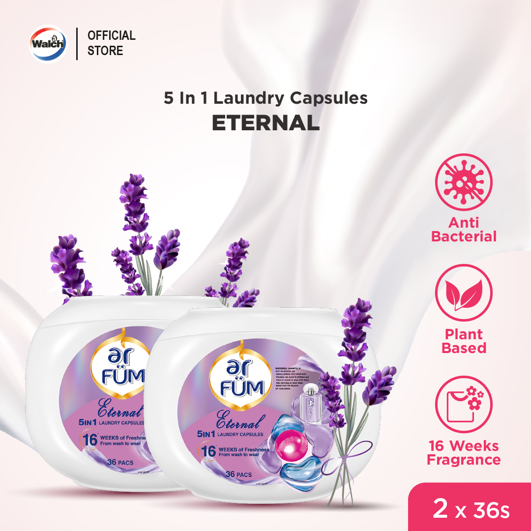 [TWIN PACK] ar FÜM 5 In 1 Laundry Capsules Eternal (12g x 36 Pcs ...