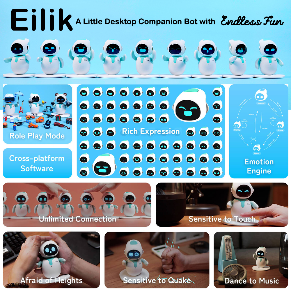 UPGRADE VERSION Energize Lab EILIK A Little Companion Bot with Endless ...