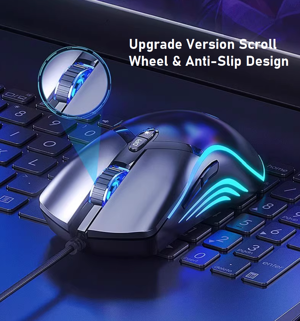 HP G360 4800 DPI WIRED USB GAMING MOUSE WITH RGB LIGHT, 7 BUTTONS, 6 ...