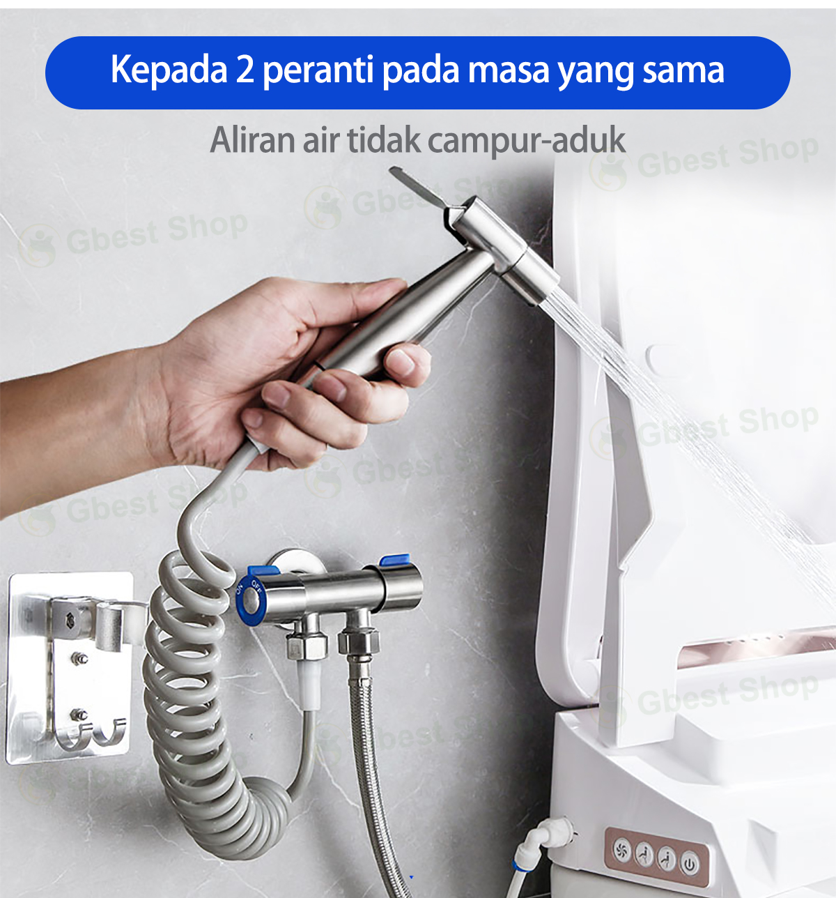 Stainless Steel Two way Angle Valve Kitchen Bathroom Toilet double head ...