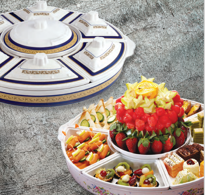 Melamine 16pcs Party Set Rotating Dome Serving Buffet Catering Food ...