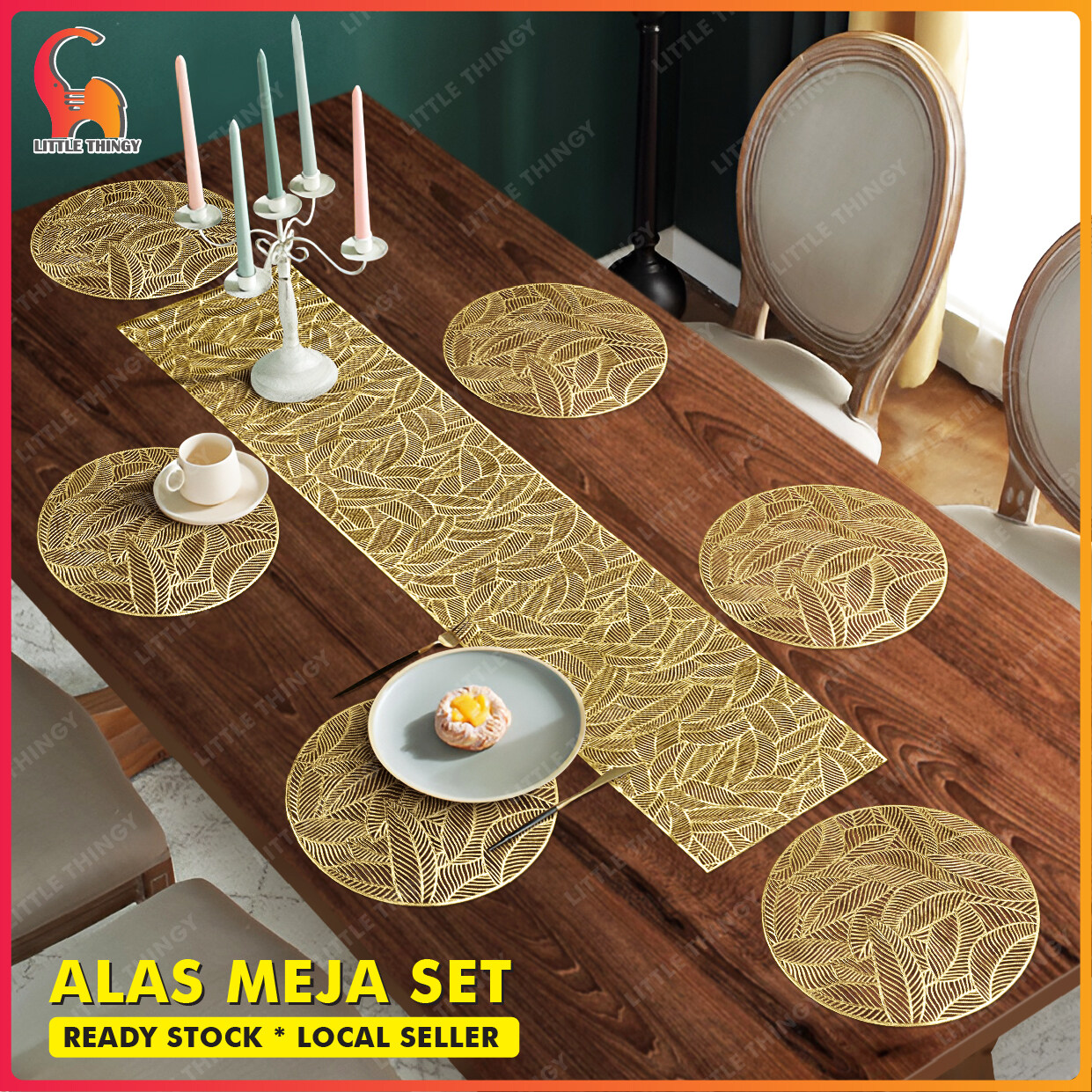 Table Mat Runner Table Mat Runner Set Dish Pads 6 / 8 Chairs Set Long 6 ...