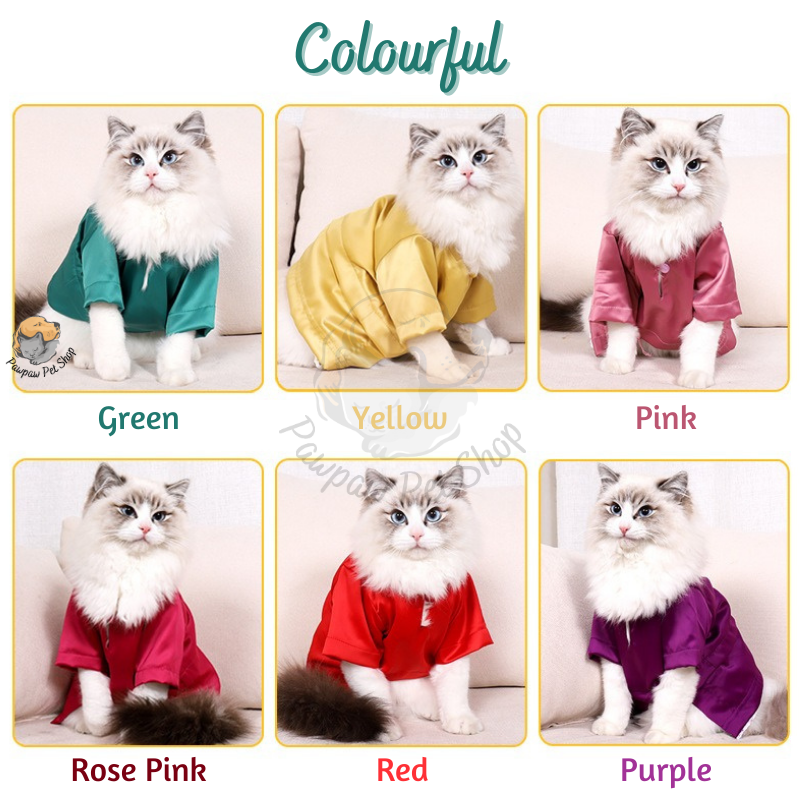 Pawpawshoes Cat Clothes Shirt Raya Cat Baju Melayu Kurung for Male ...