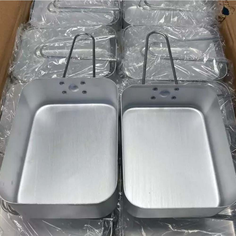 2 Pcs Camping Aluminium Messtin Army Mess Tin Foldable Cookware Set ...