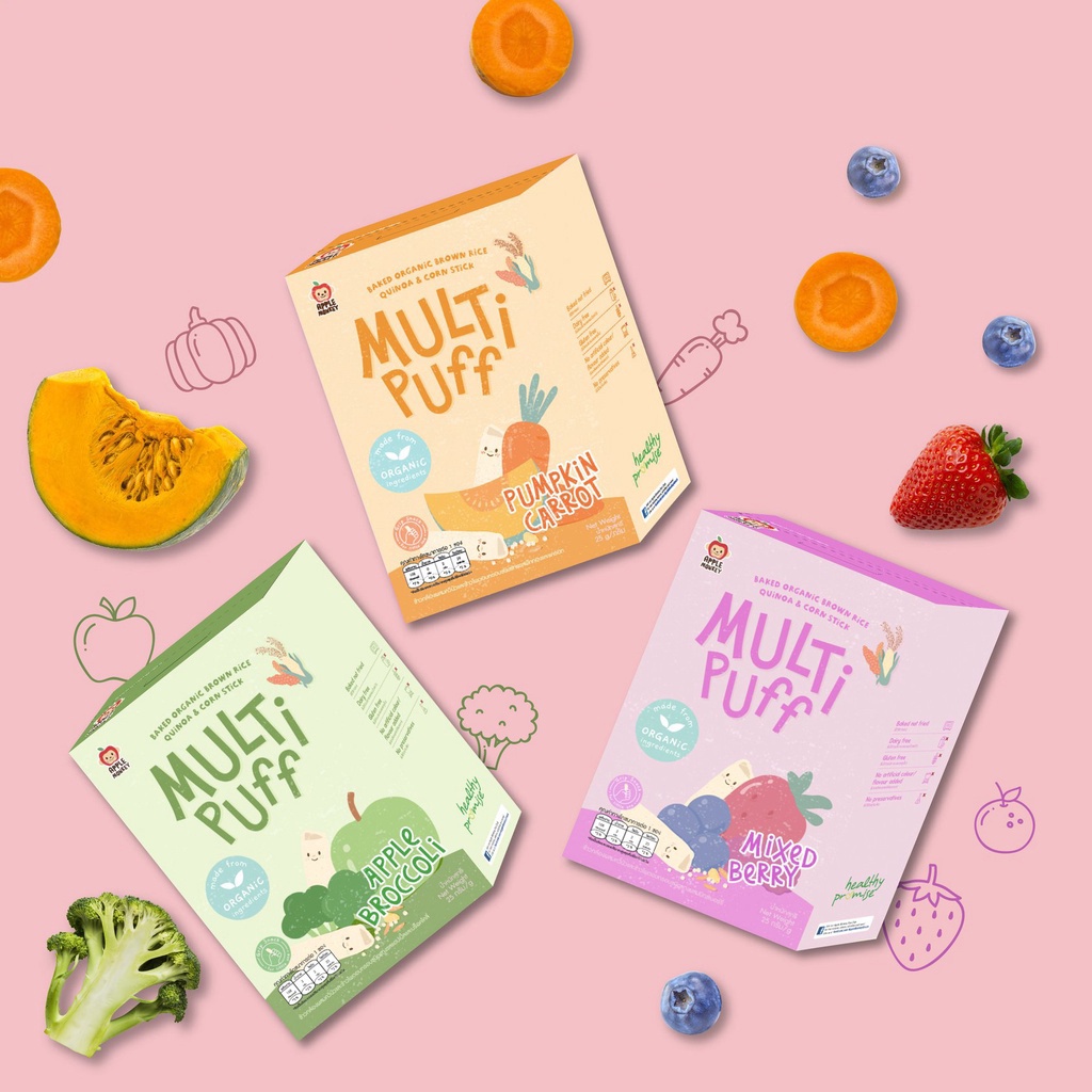 Apple Monkey - Organic Multi Puff Healthy Baby Snack (12 Months+ ...