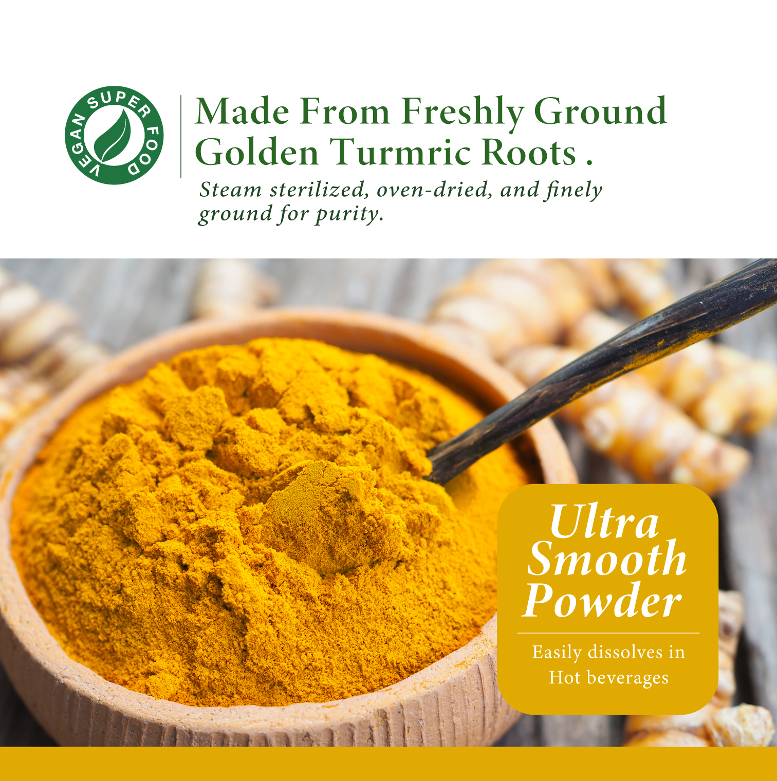 Organic Turmeric Powder Rich in Curcumin - 100% Pure & Raw. Imported ...