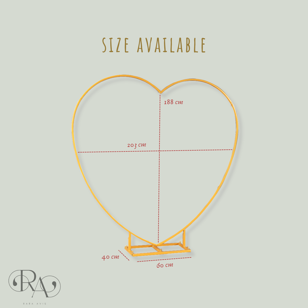 2m Gold Large Metal Heart Shape Wedding Backdrop Iron Love Arch Stand ...