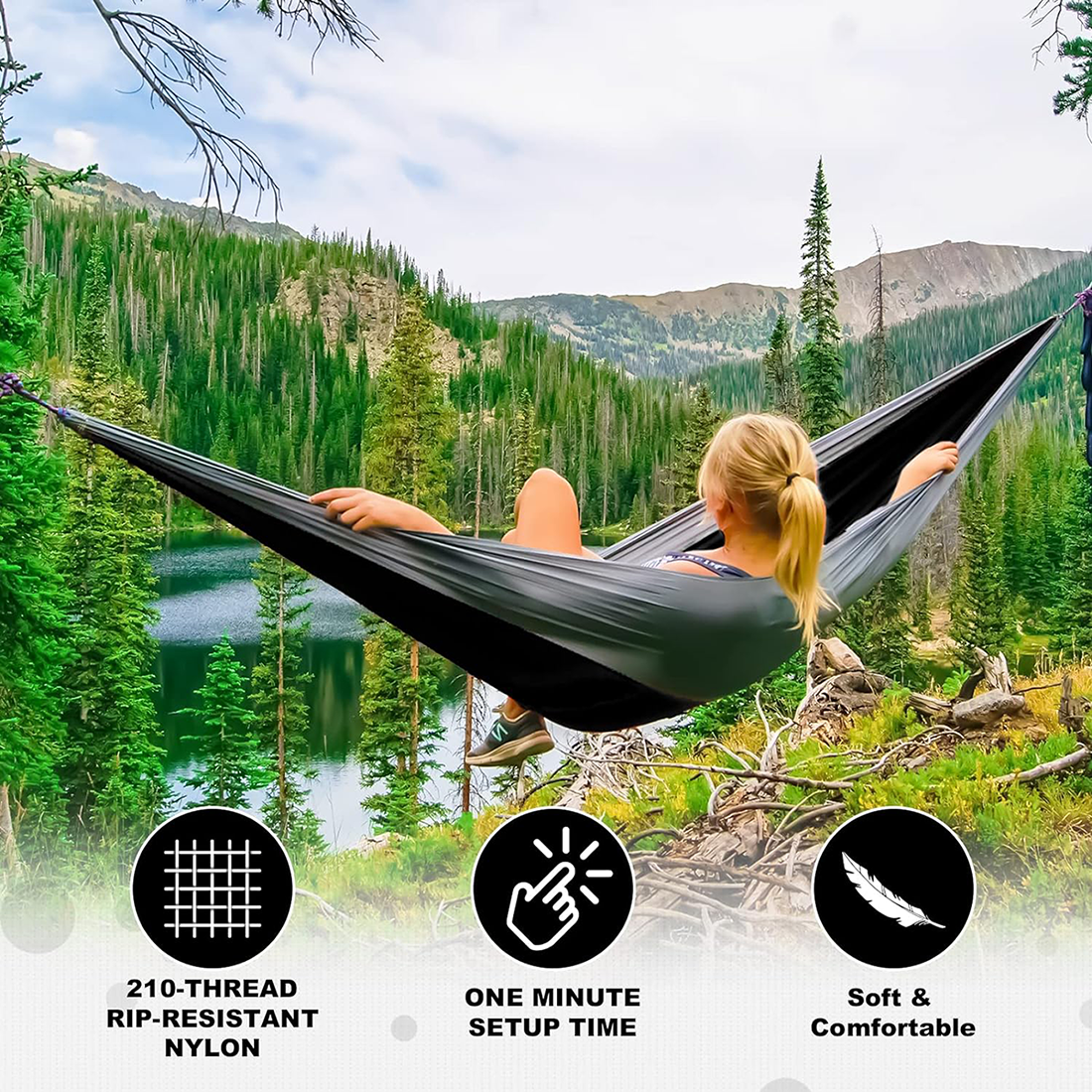 NEVERLAND Hammock Parachute Nylon Camping Hammocks Gantung Tidur ...