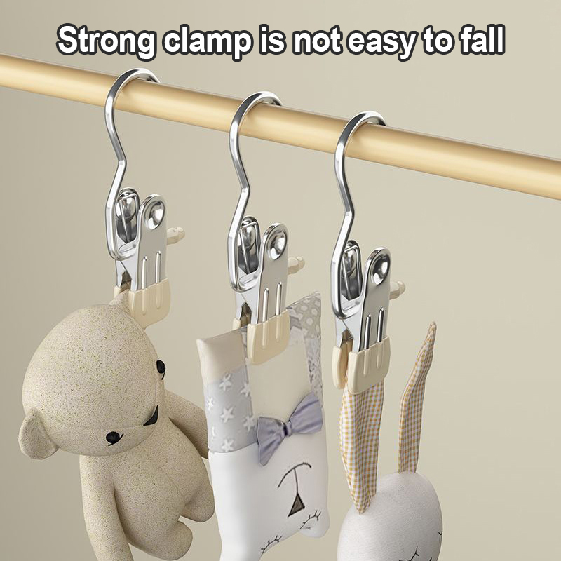 10Pcs Clip Hanger Anti-Rust Clip Space-Saving Hanger Clothespin Hat ...