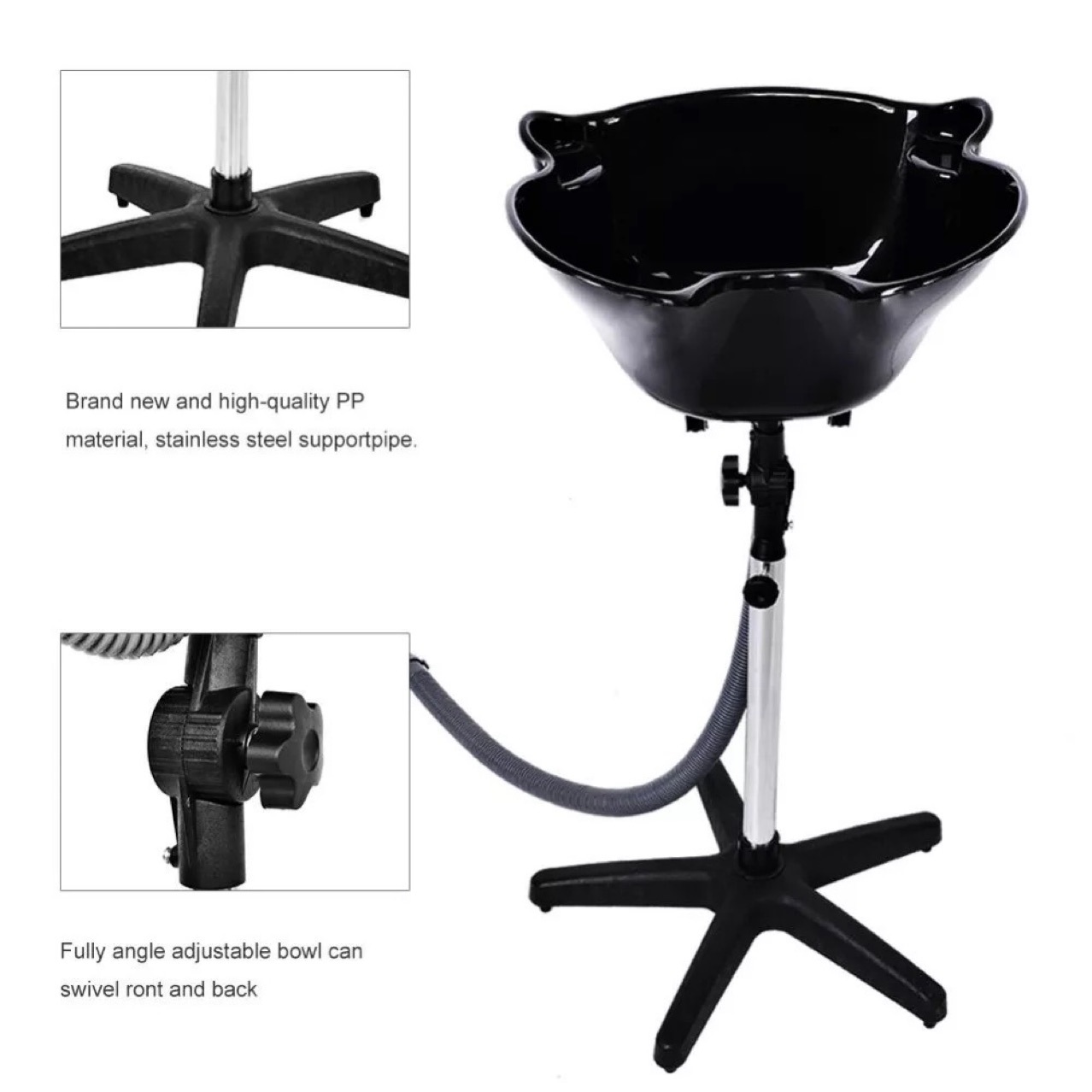 Shampoo Basin Stand Portable Hair Washing Basin Height Adjustable Salon ...