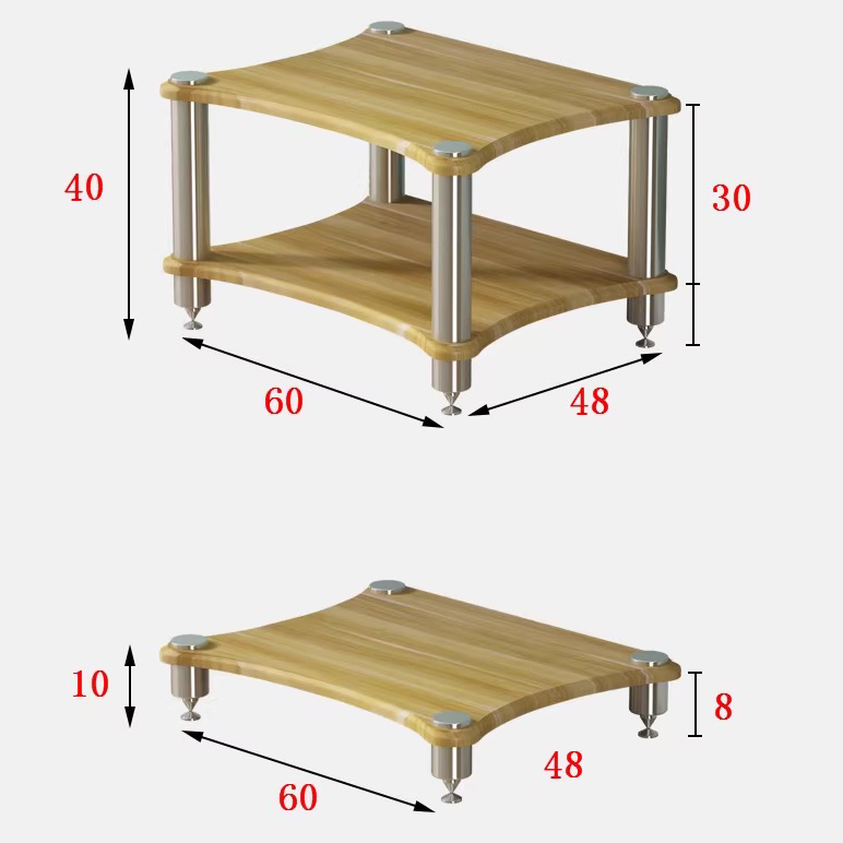 HiFi Rack AV Shelf TV Stand with MDF Media Storage Shelves Power ...