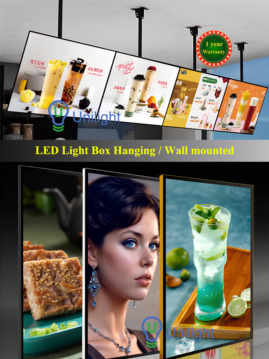LED Lightbox Menu Board Poster Print untuk Papan Tanda Iklan Kafe ...