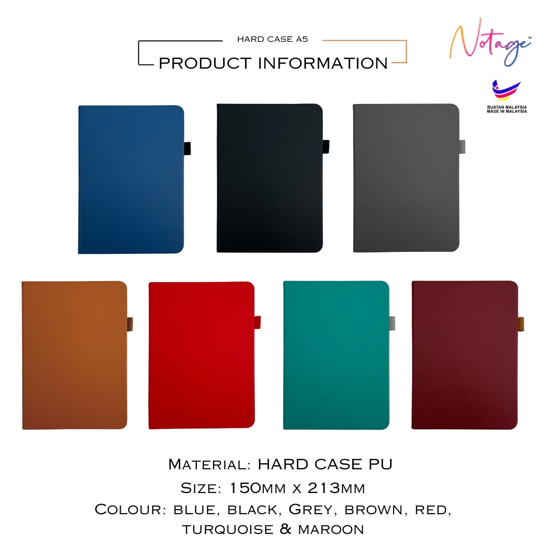 A5 Notebook Hard Cover Plain Diary Planner Student journal Notebook Oro ...