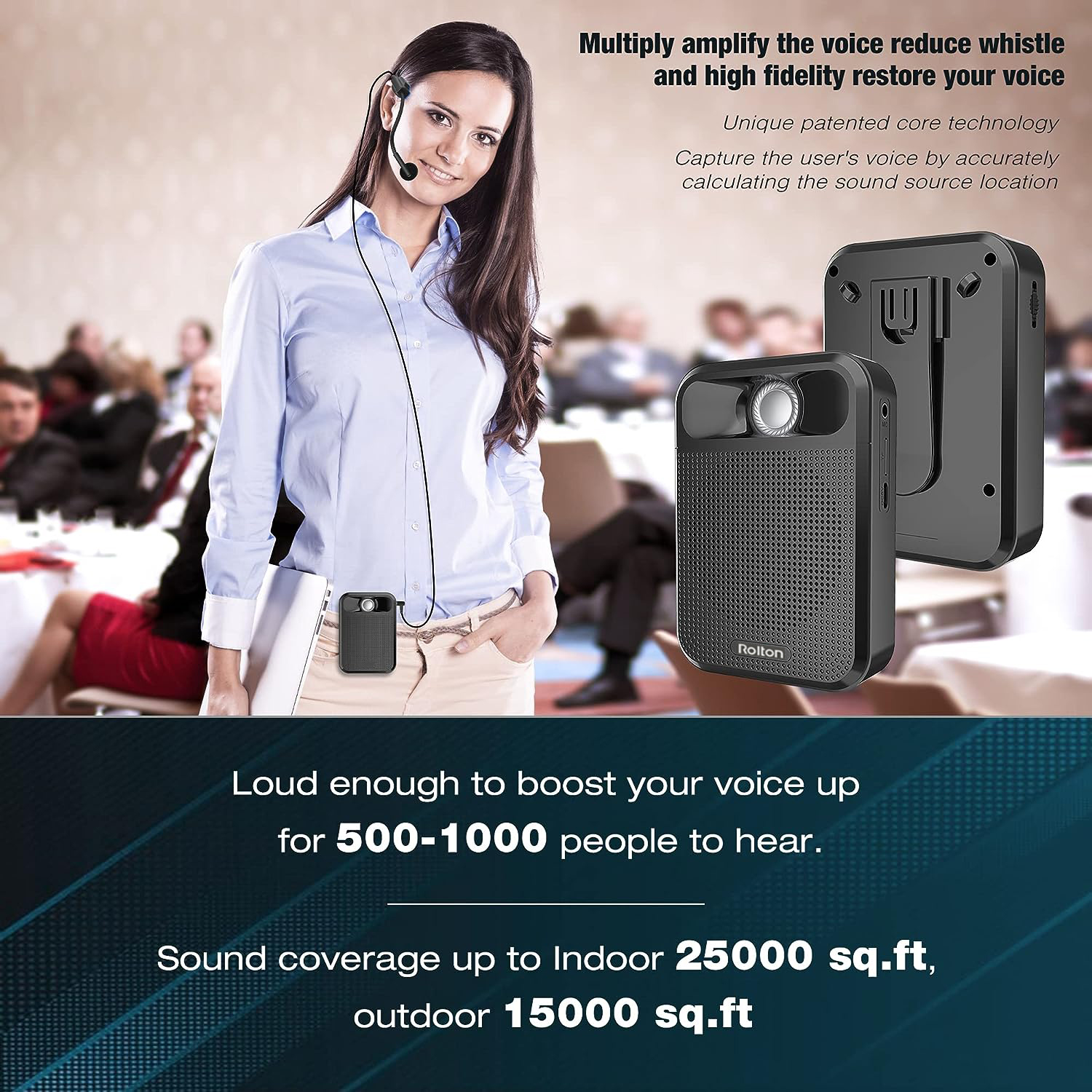 Speaker Microphone Rolton K700 Wireless Voice Amplifier Speaker For ...