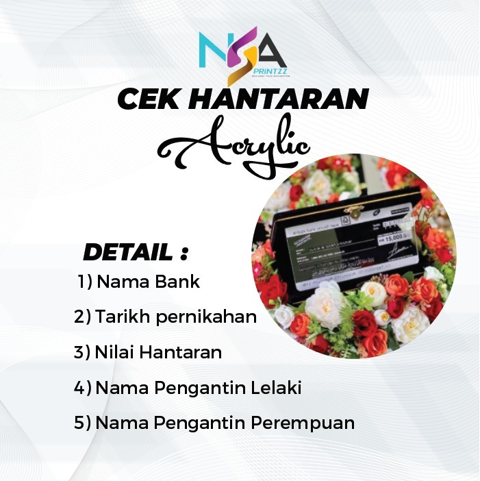 REPLIKA Plate Mock Up Cheque Stand Made Of Money Mas Kahwin Grant ...