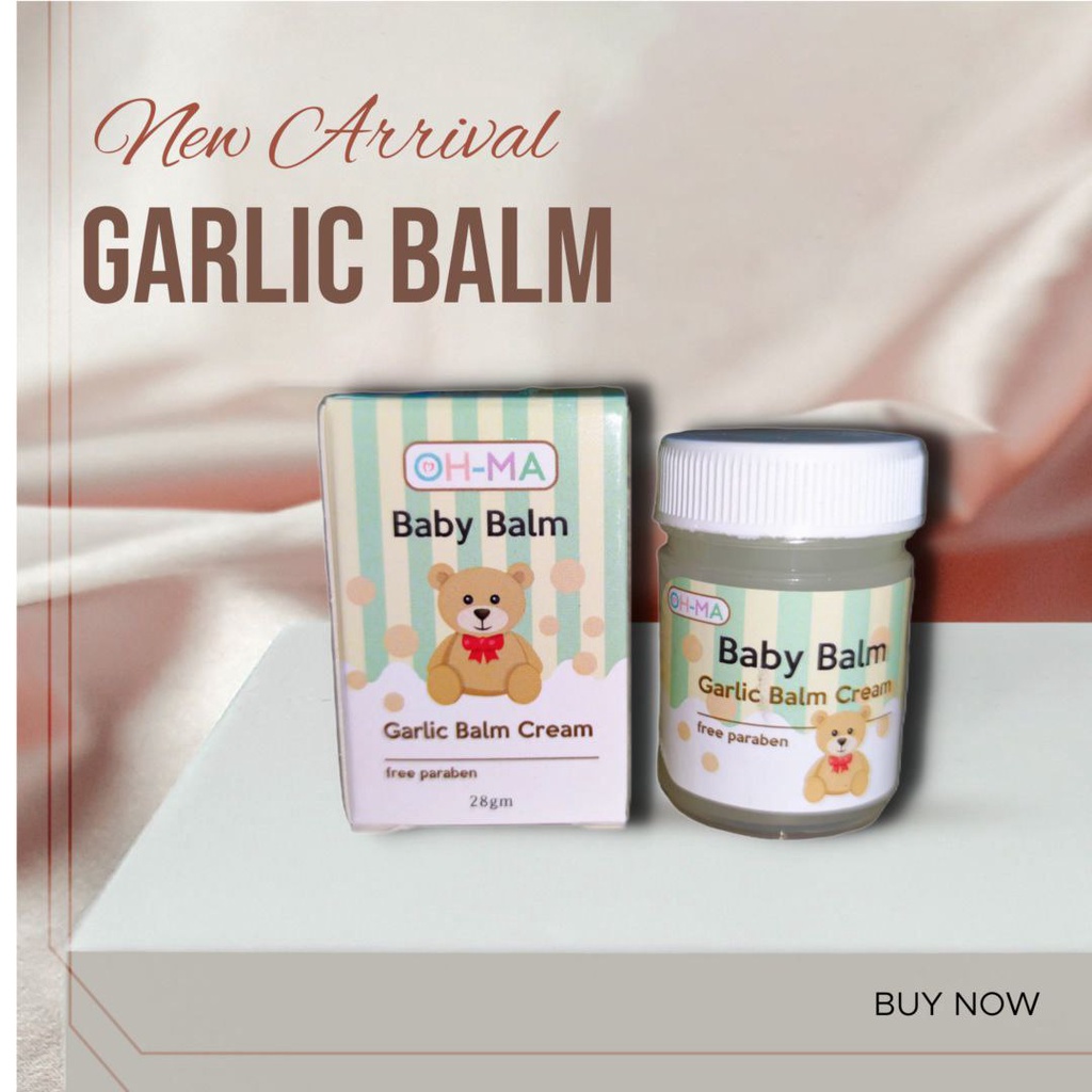 OH-Ma Baby Garlic Balm Cream - 28g (For Coughs, Colds, Phlegm, Bloating ...