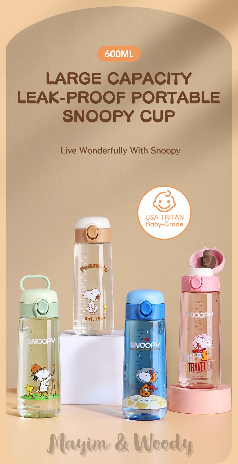Snoopy Series 600ml Kids Direct Drink Water Bottle BPA Free Imported ...