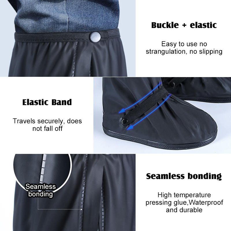 Reusable Rain Boot Anti-slip Waterproof Motorcycle Shoe Covers ...