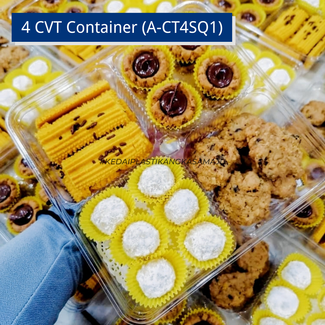 [50sets/carton] 4 Cavity Square Container with Lock (A-CT4SQ1) - Bekas ...