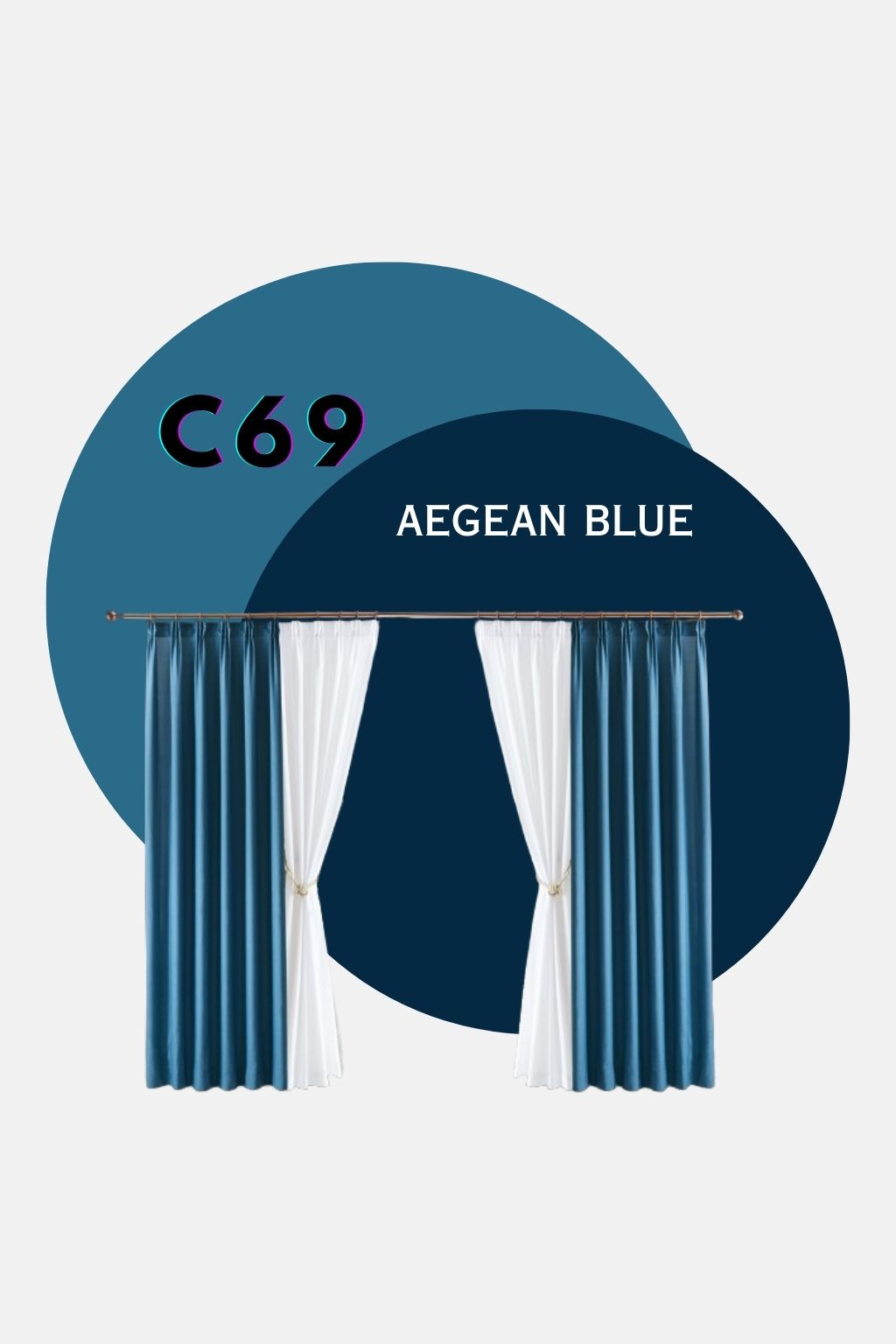 LBHP AUSIMO C69-C99 2in1 Curtain Cangkuk Semi Blackout Hook/Rod Modern ...