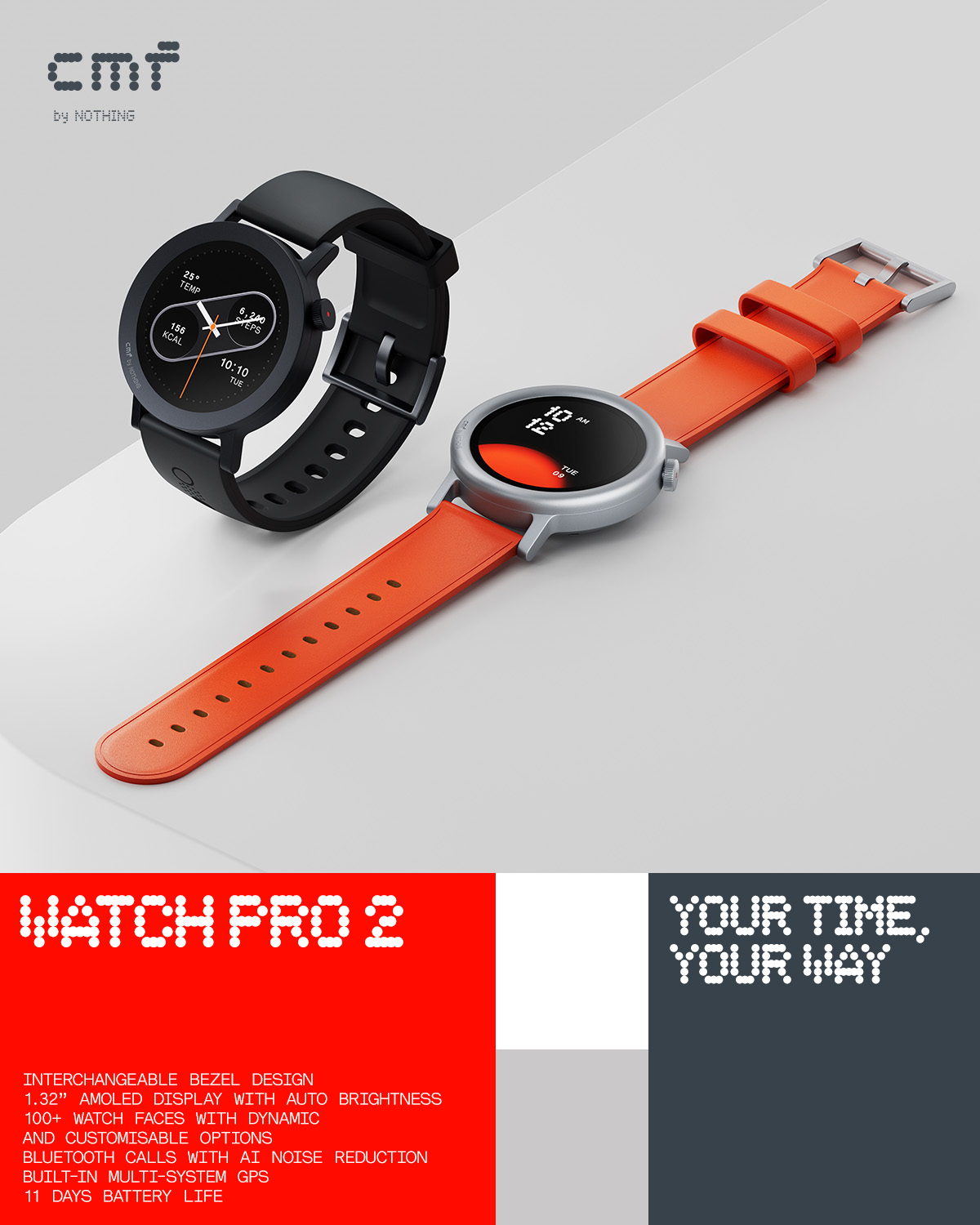 CMF Watch Pro 2 | Interchangeable Bezel | 11-Days | 100 WatchFace | 120 ...