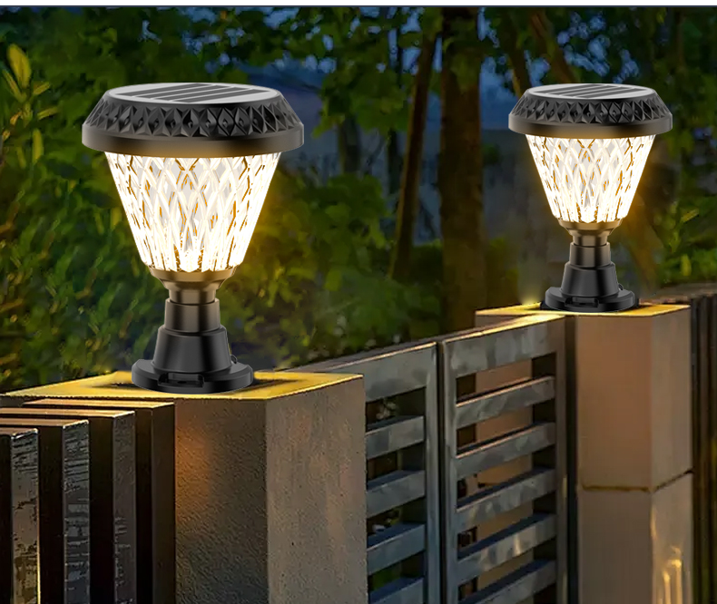 lampu pagar solar gate light outdoor waterproof solar pillar light 4 ...