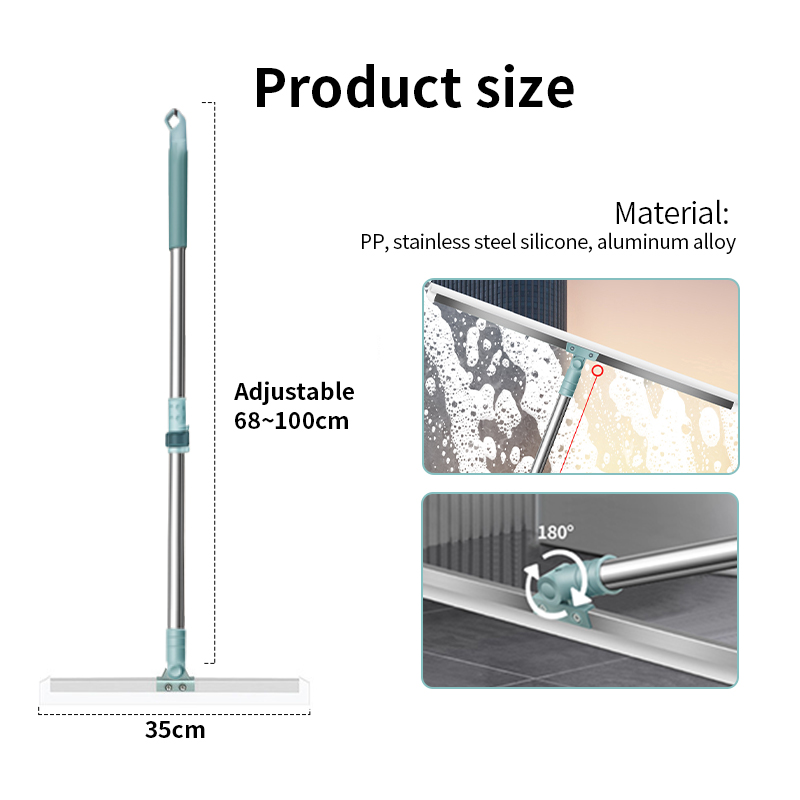 Silicone Magic Broom Dual-Use180 Degree Rotatable Floor Scraper Home ...
