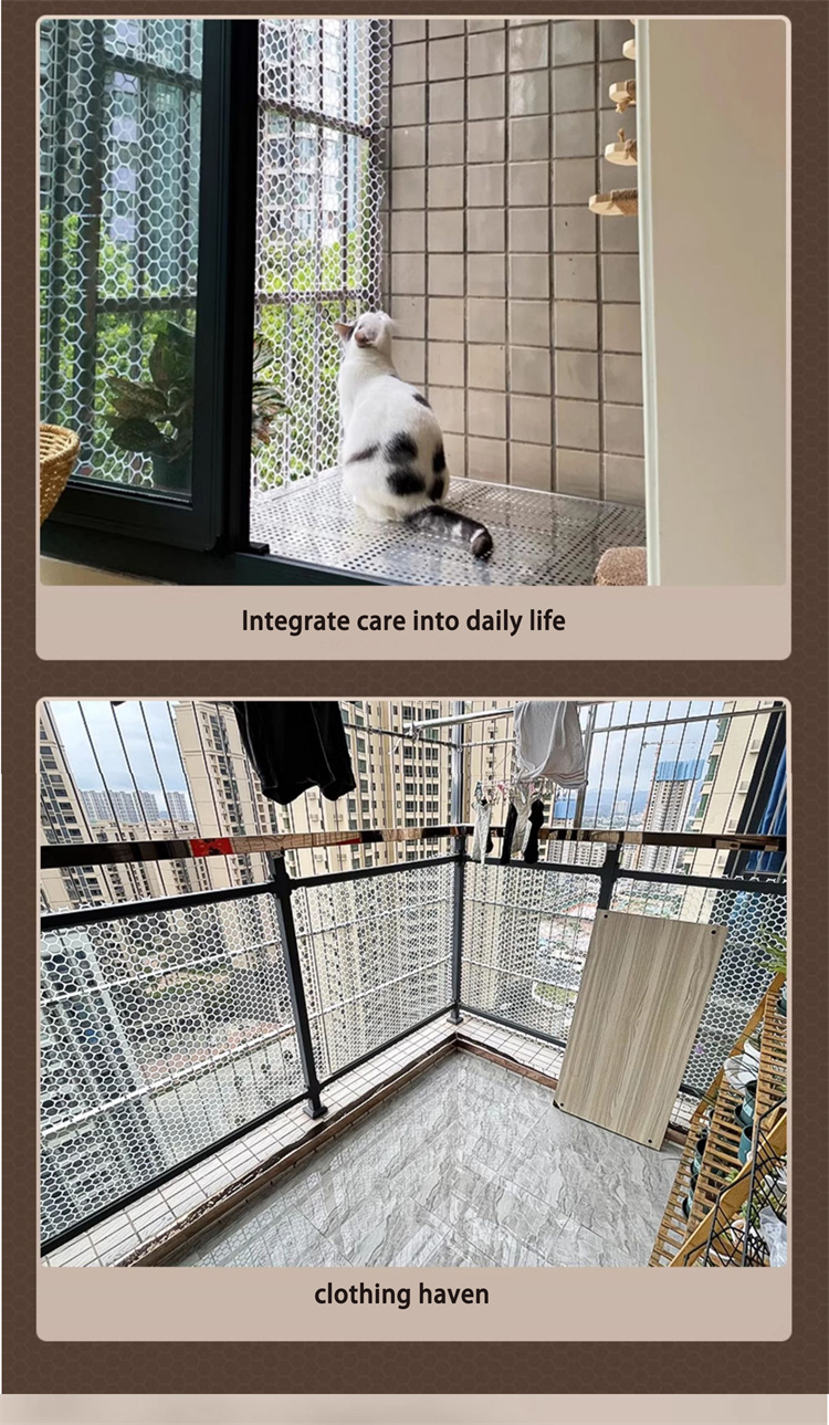 Jaring Pagar 0.5m/1m Width Pet Proof Plastic Safety Net Kucing Mesh ...