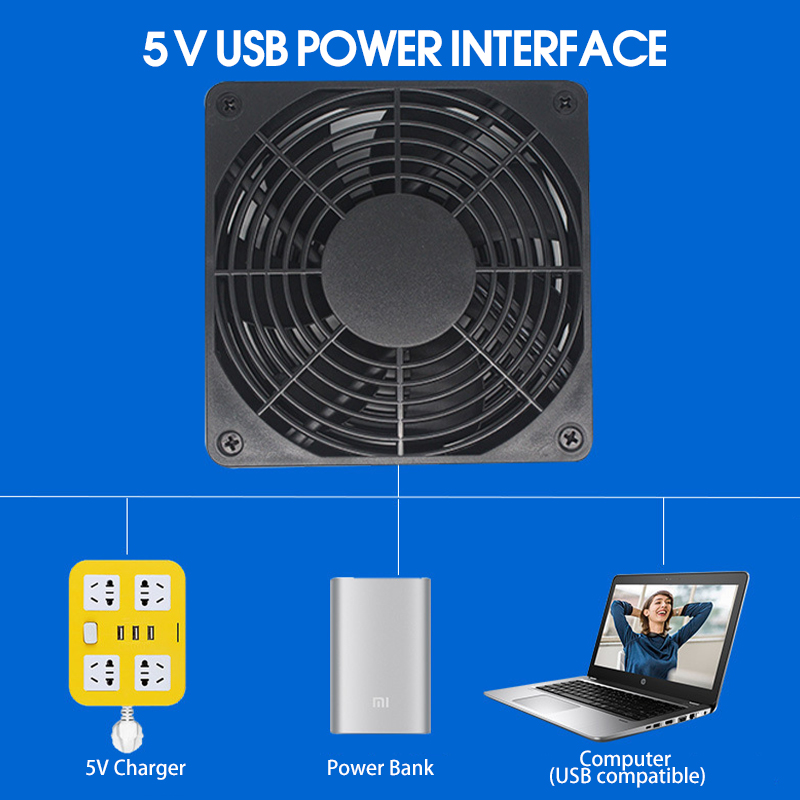 1800RPM USB Router Fan Wifi Modem Fan Cooling Rack Router Cool 120CM ...