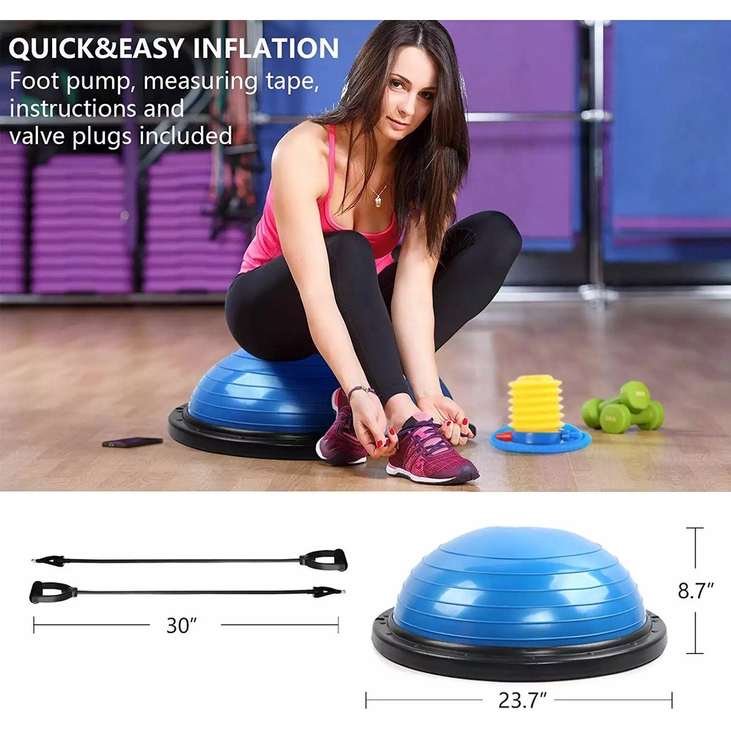 3H Fitness BOSU Yoga Balance Ball Fitness Gym Workout Half Yoga Ball ...