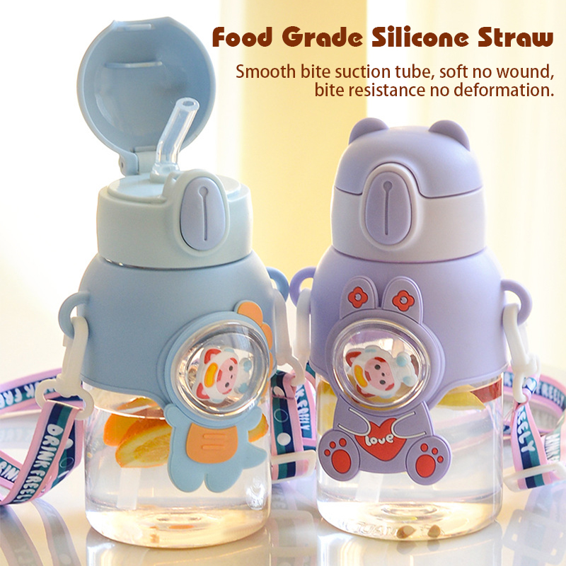 Children Water Bottle 600ml Cartoon Cup Kids School Water Bottle With ...