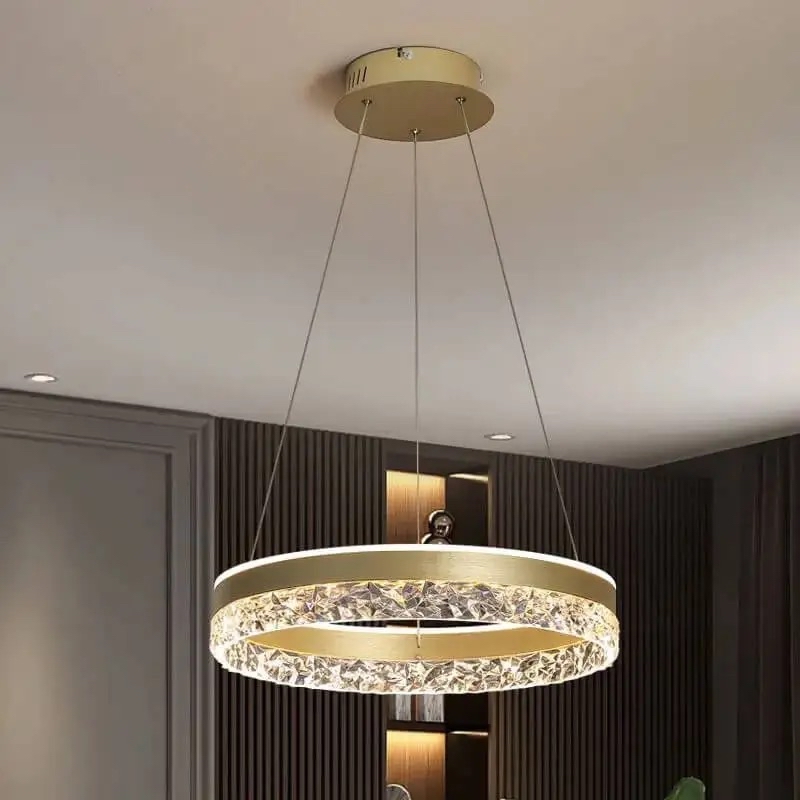 Modern Led Chandelier Home Lighting Crystal Ring Ceiling Mounted ...