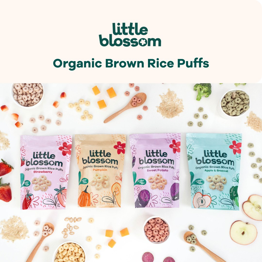 Little Blossom Halal Baby Snack / Organic Brown Rice Baby Puffs 40g ...